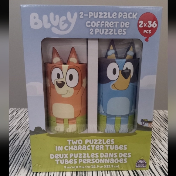 Disney | Toys | Bluey And Bingo Character Tube Puzzle Set Featuring The ...